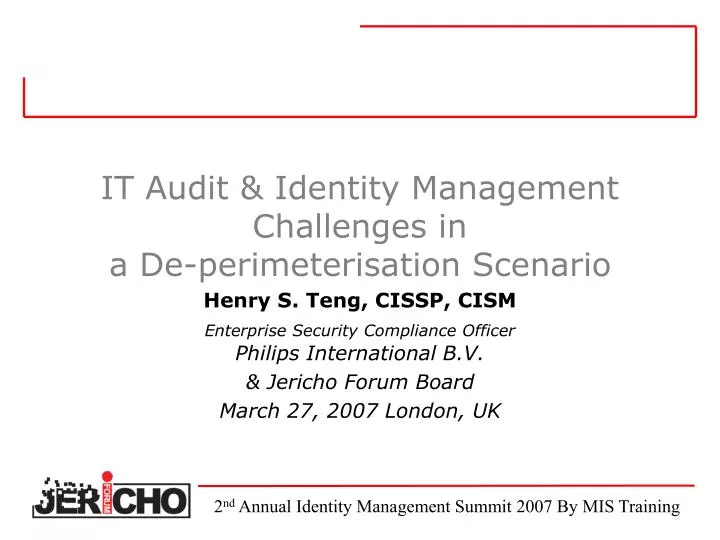 PPT - IT Audit & Identity Management Challenges in a De ...