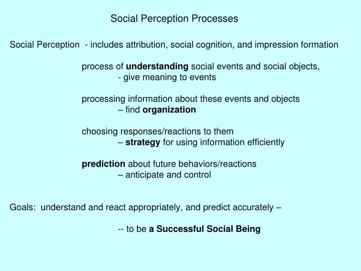 PPT - Social Perception Processes PowerPoint Presentation, free ...
