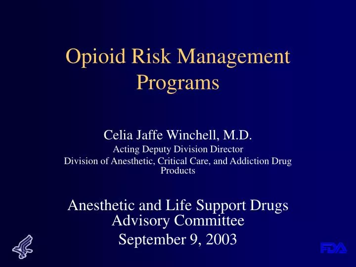 PPT - Opioid Risk Management Programs PowerPoint Presentation, free ...