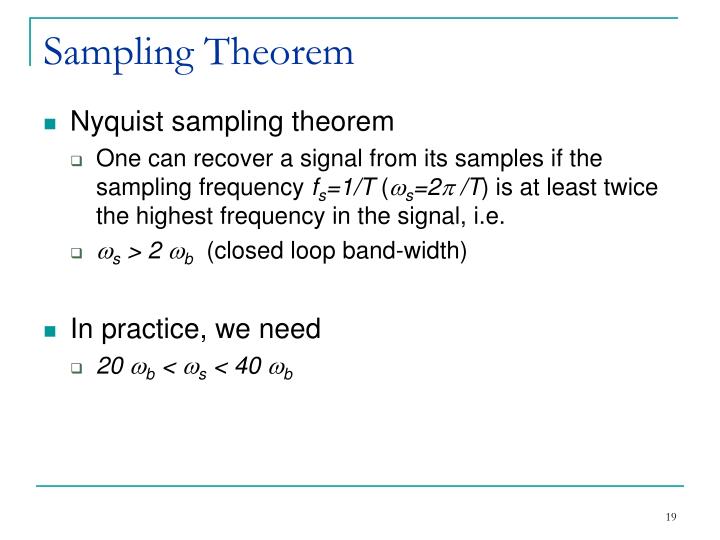 Sampling Theorem Examples