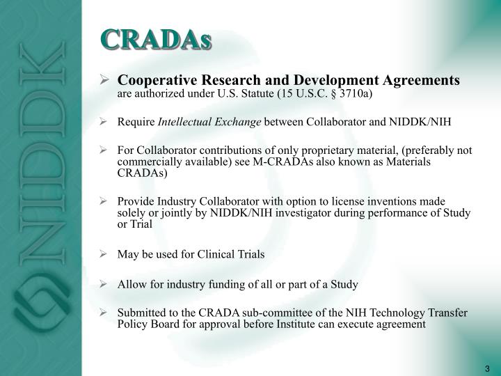 PPT - THE CRADA PROCESS 12 South Drive, MSC 5632, Bethesda, MD 20892 ...