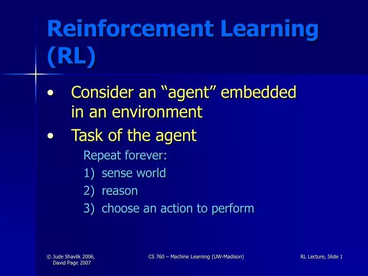 PPT - Reinforcement Learning (RL) PowerPoint Presentation, free ...