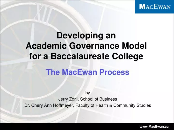 PPT - Developing an Academic Governance Model for a Baccalaureate ...