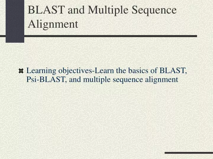 PPT - BLAST and Multiple Sequence Alignment PowerPoint Presentation, free download - ID:408981