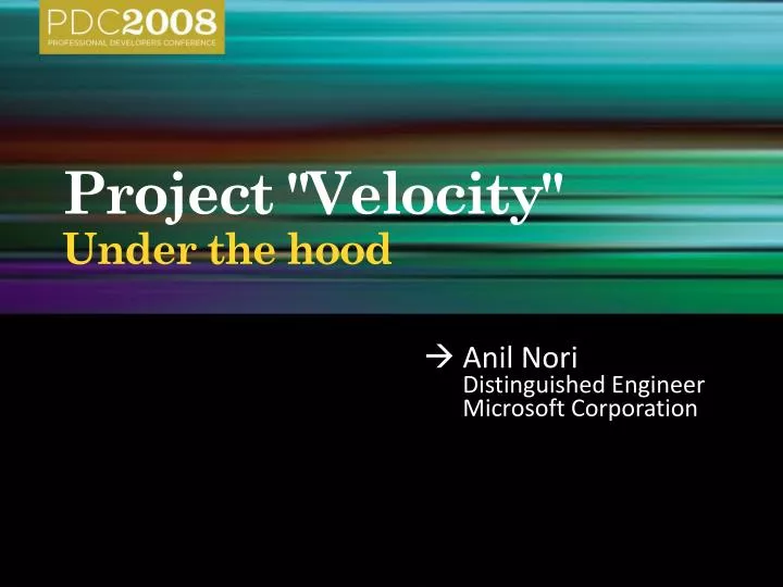 PPT - Project "Velocity" Under the hood PowerPoint Presentation - ID:408987