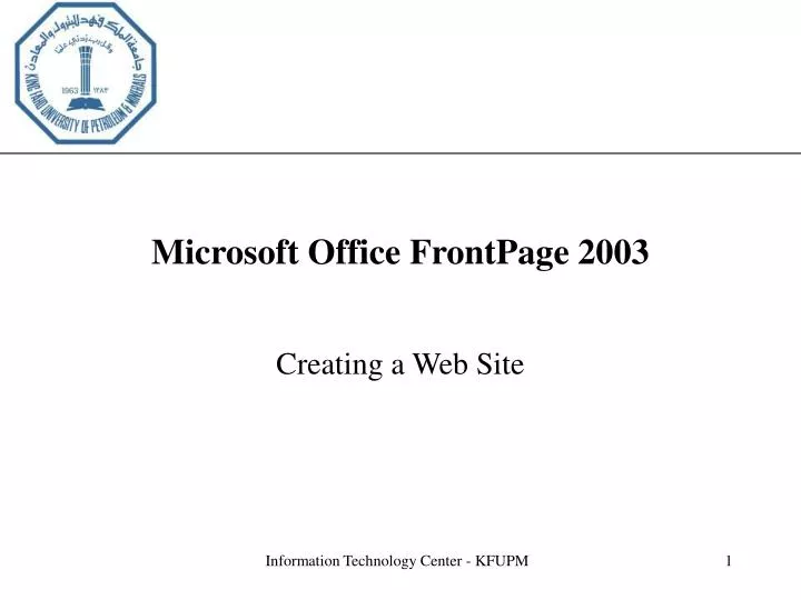 PPT - Microsoft Office FrontPage 2003 PowerPoint Presentation, free ...