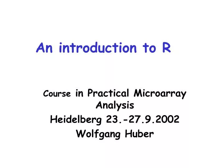 PPT - An introduction to R PowerPoint Presentation, free download - ID ...