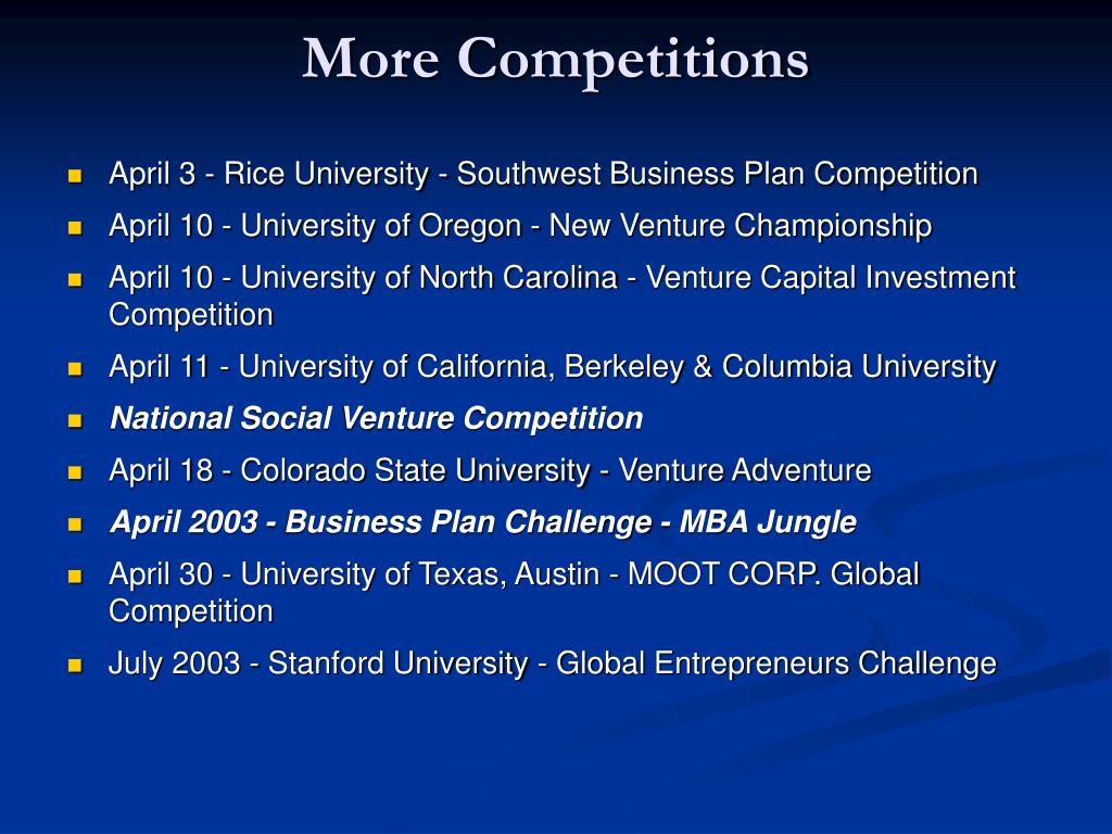 PPT - Business Plan Competitions PowerPoint Presentation, free download ...