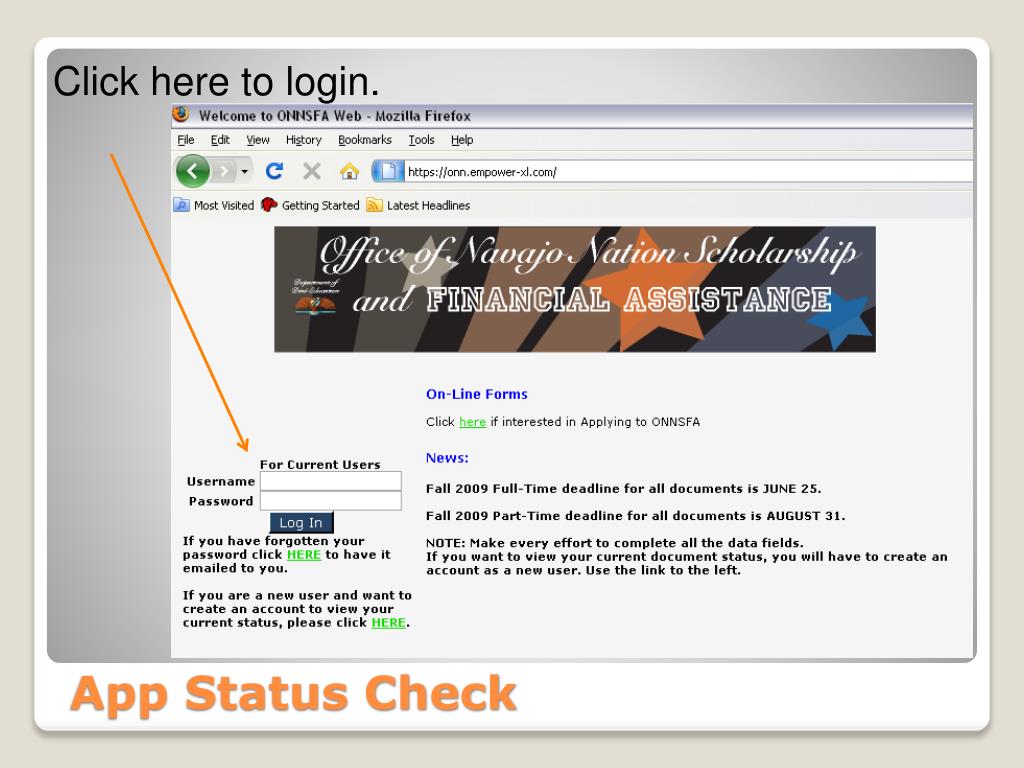 PPT - ONNSFA - ONLINE TOOLS Applications, FNAs, & Status Checks ...