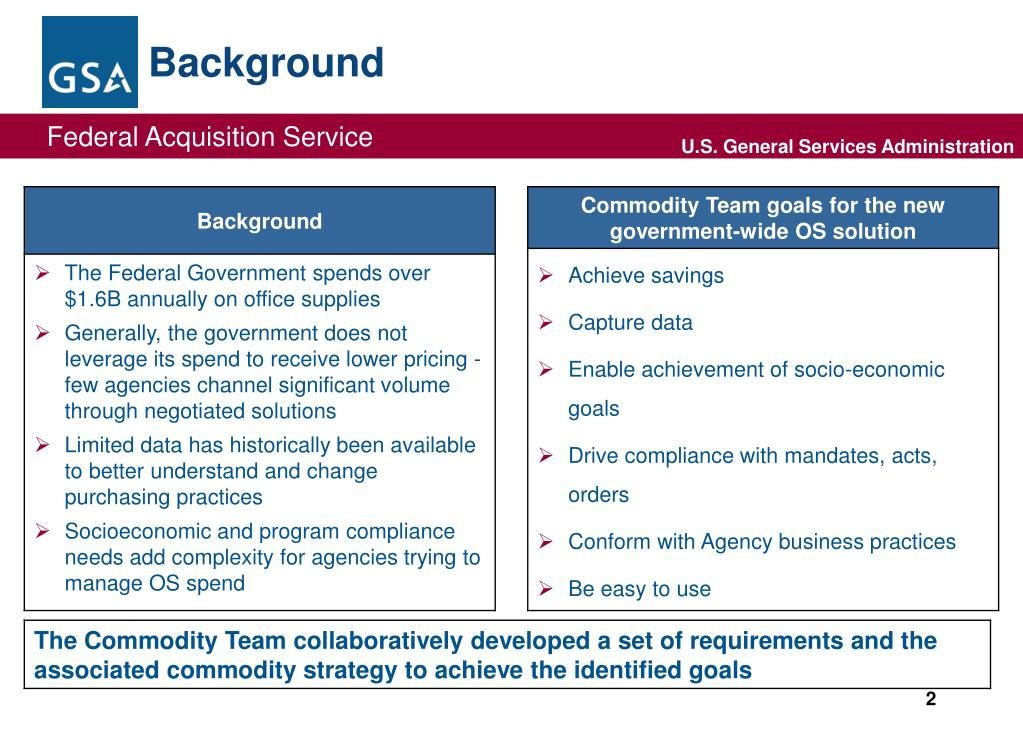 PPT - Federal Strategic Sourcing Initiative Office Products II ...