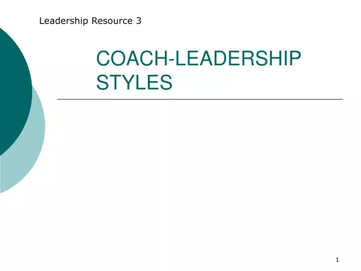 PPT - COACH-LEADERSHIP STYLES PowerPoint Presentation, free download ...