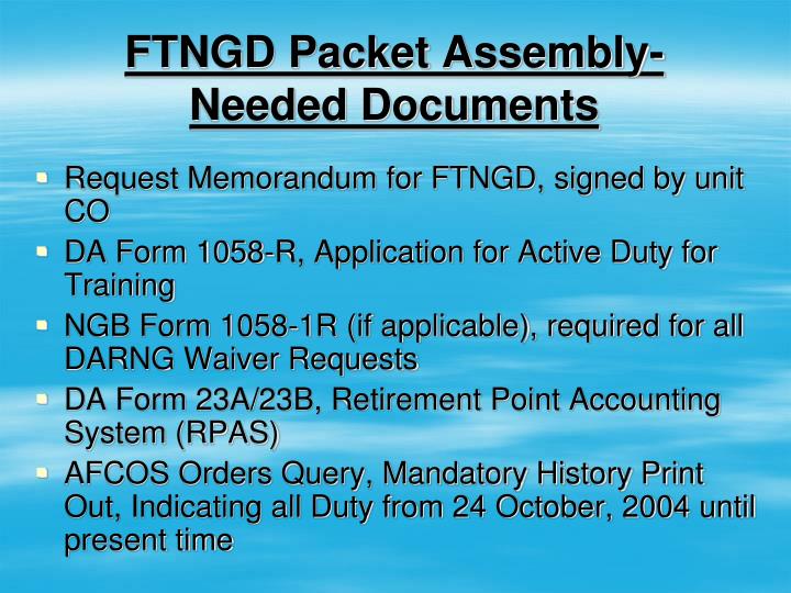 PPT - Full Time National Guard Duty (FTNGD) Packet Training PowerPoint ...