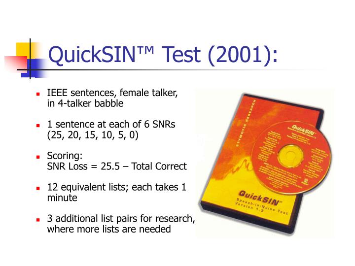 PPT - Speech-in-Noise Testing: A Vital Component for Improved Hearing ...