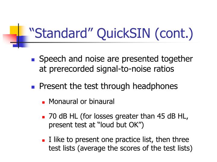 PPT - Speech-in-Noise Testing: A Vital Component for Improved Hearing ...