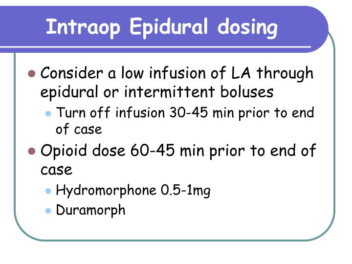 PPT - Post Operative Pain Management: Epidurals Beyond the Operating ...