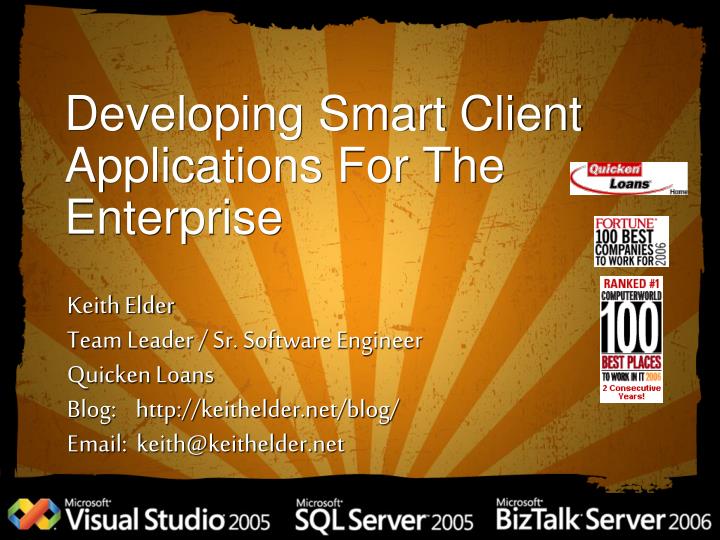 PPT - Developing Smart Client Applications For The Enterprise ...