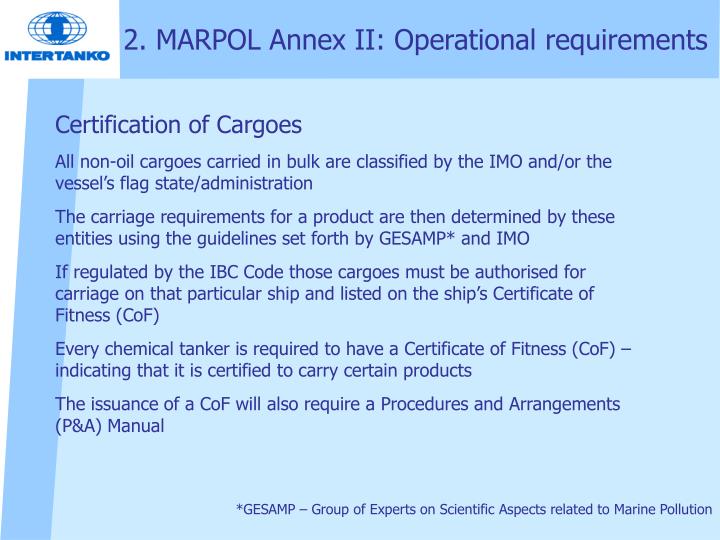 PPT - MARPOL Annex II Regulations for the Control of Pollution by ...