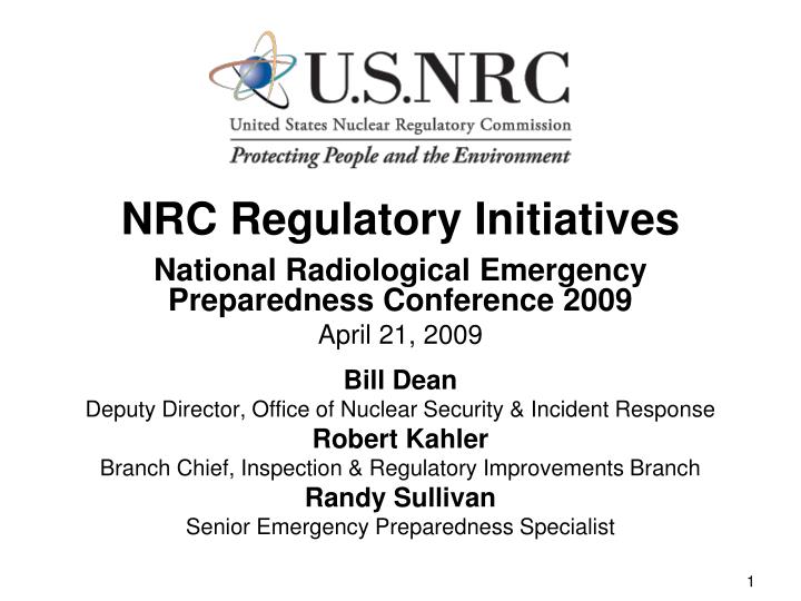 PPT - NRC Regulatory Initiatives PowerPoint Presentation, free download ...