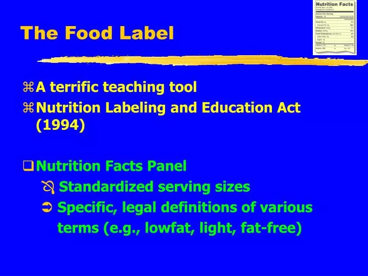PPT - The Food Label PowerPoint Presentation, free download - ID:416402
