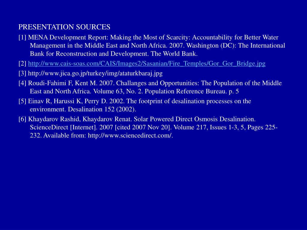 PPT - Water Pressure: Population Growth and the Middle Eastern and ...