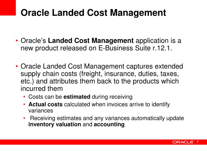 PPT - Landed Cost Management Update PowerPoint Presentation - ID:417131