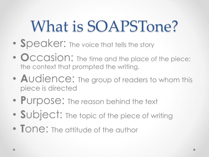 PPT - SOAPSTone PowerPoint Presentation - ID:417474