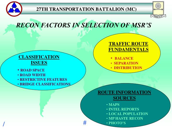 PPT - MAIN SUPPLY ROUTE & CONVOY SUPPORT CENTER SELECTION PowerPoint ...
