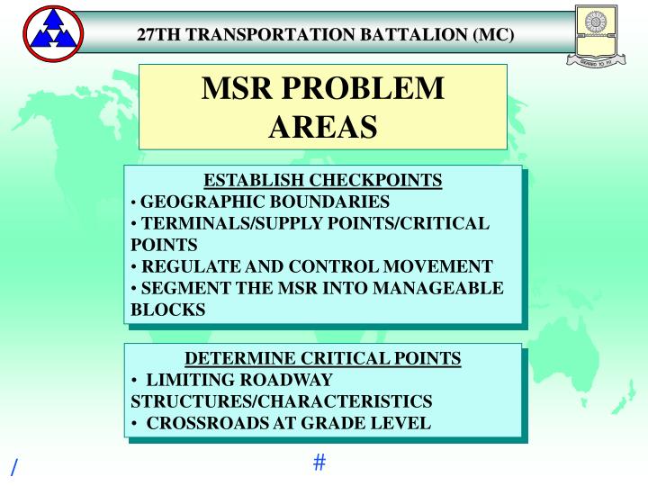 PPT - MAIN SUPPLY ROUTE & CONVOY SUPPORT CENTER SELECTION PowerPoint ...