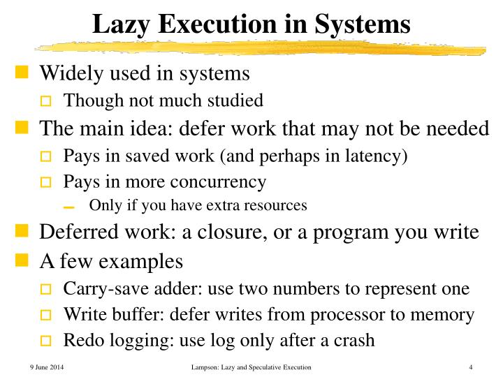 PPT - Lazy and Speculative Execution PowerPoint Presentation - ID:418159