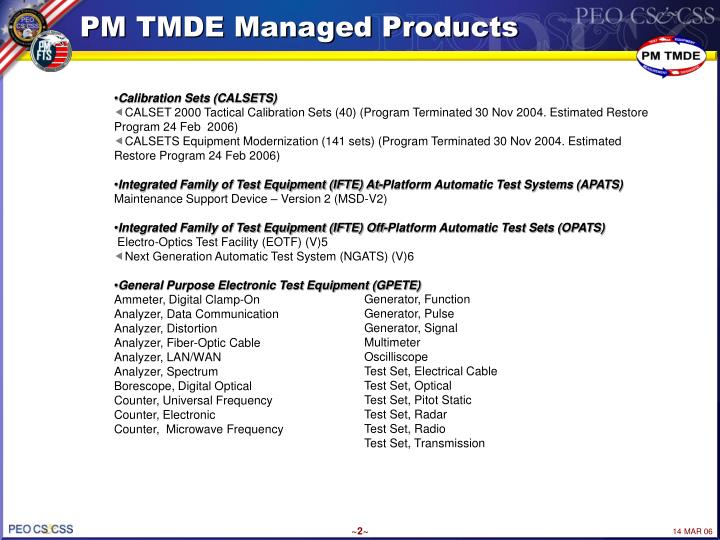 PPT - PM TMDE Program Overview PowerPoint Presentation - ID:418439