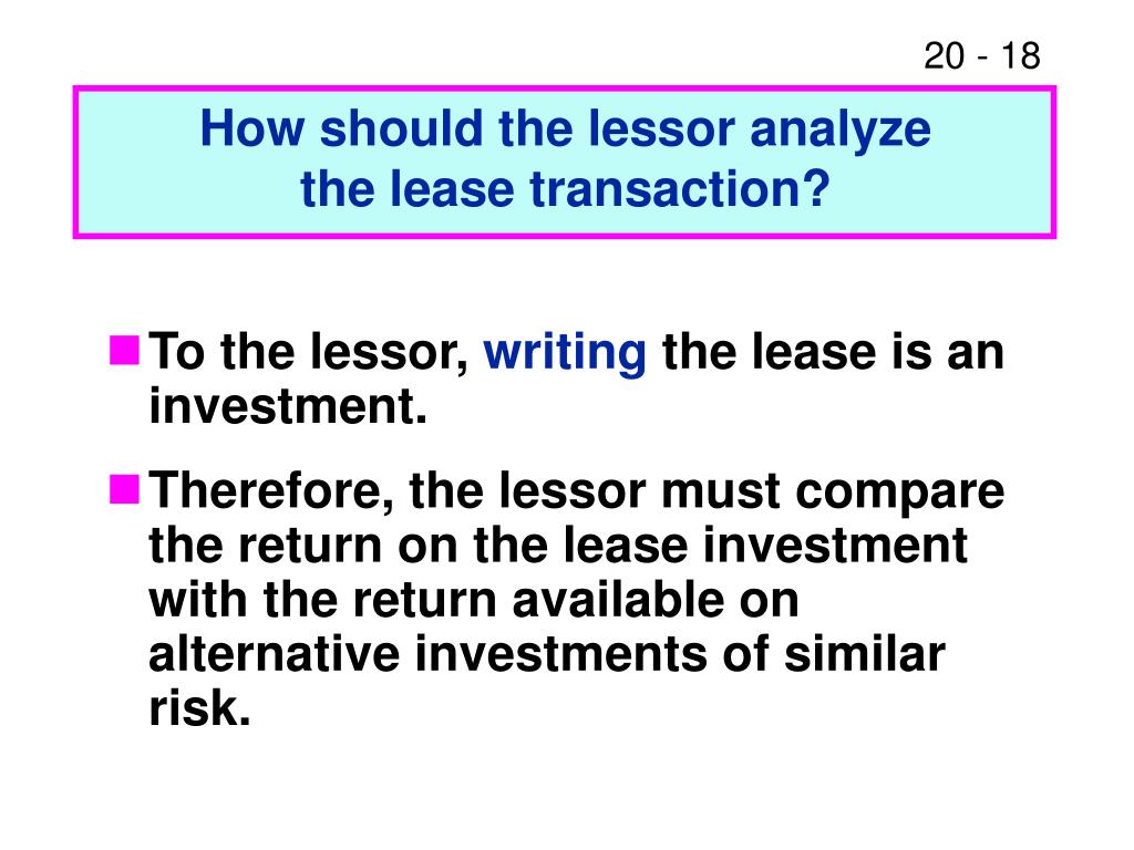PPT - Types of leases Tax treatment of leases Effects on financial ...