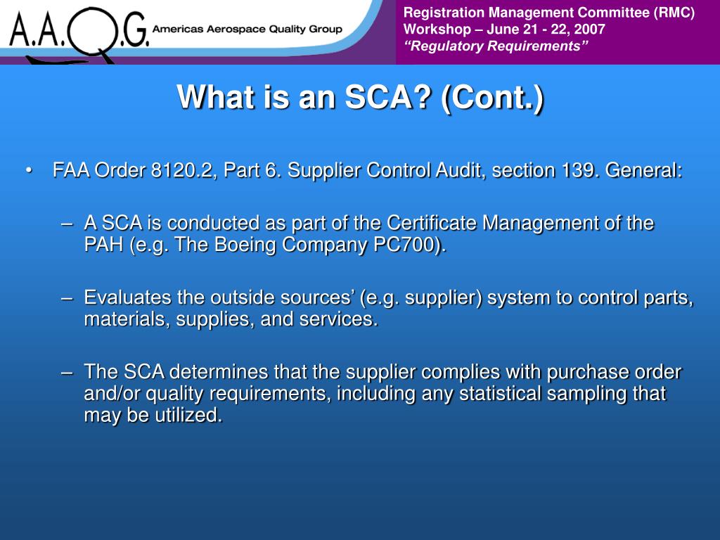 PPT - Federal Aviation Administration Supplier Control Audit (SCA ...