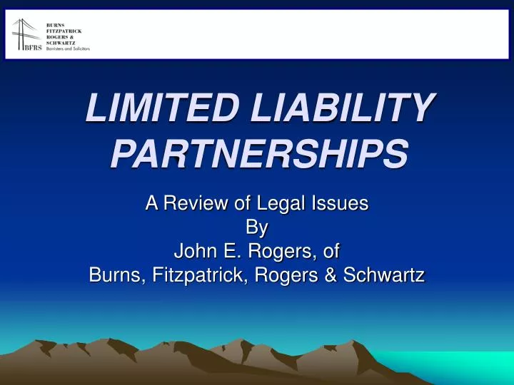 PPT - LIMITED LIABILITY PARTNERSHIPS PowerPoint Presentation, free ...