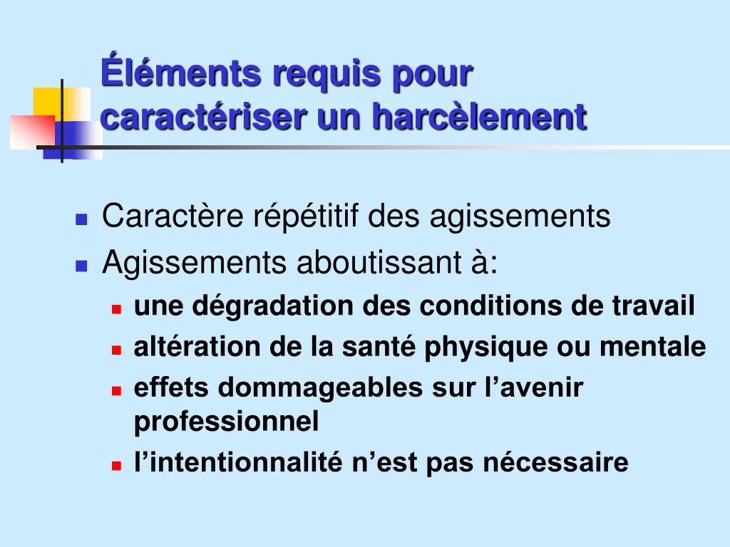 PPT - Prévention du Harcèlement Moral au Travail PowerPoint ...
