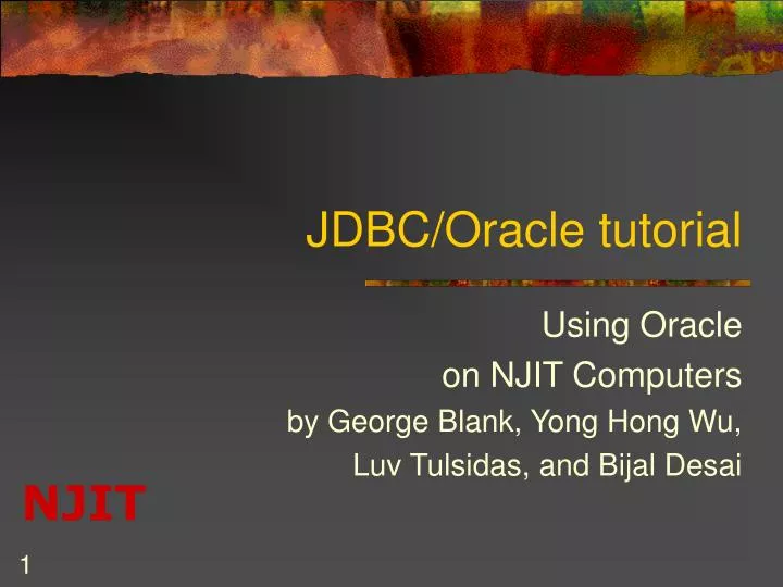 PPT - JDBC/Oracle tutorial PowerPoint Presentation, free download - ID ...