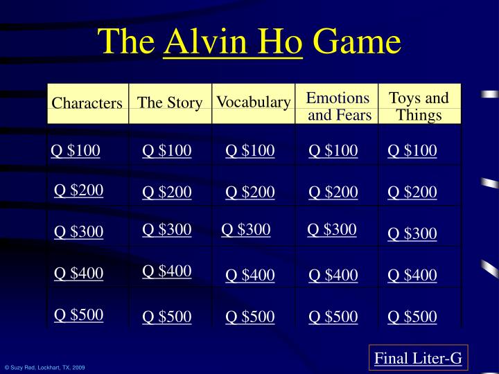 PPT - The Alvin Ho Game PowerPoint Presentation, free download - ID:421945