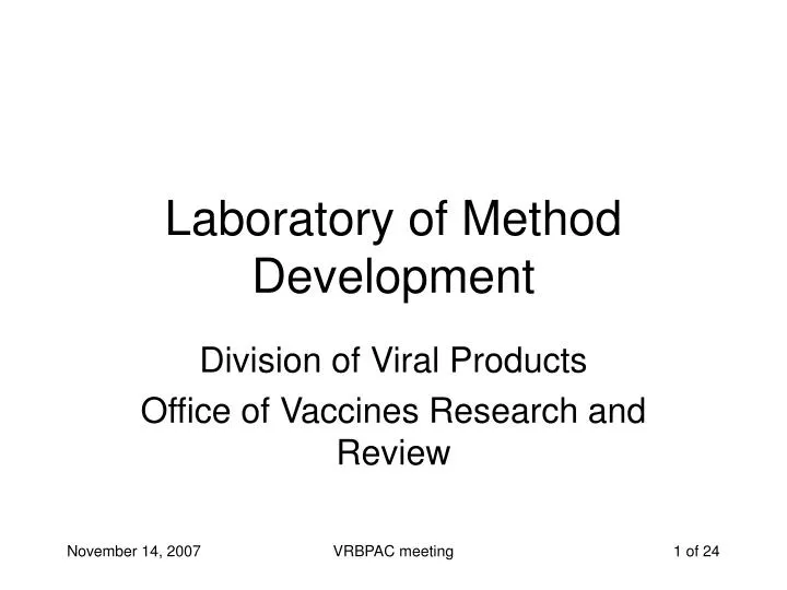 PPT - Laboratory of Method Development PowerPoint Presentation, free ...