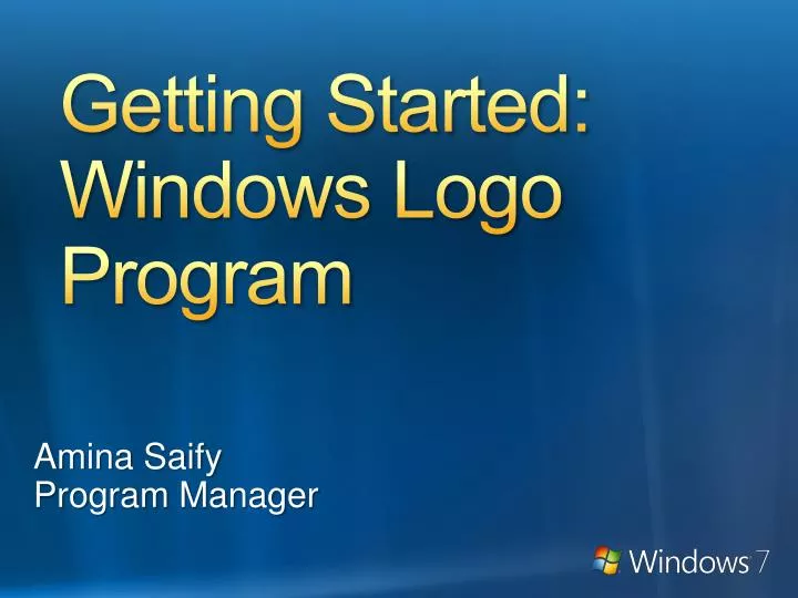 PPT - Getting Started: Windows Logo Program PowerPoint Presentation ...