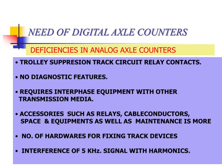 PPT - DIGITAL AXLE COUNTER PowerPoint Presentation - ID:424026