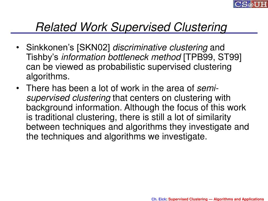 Ppt Supervised Clustering Algorithms And Applications Powerpoint Presentation Id425873