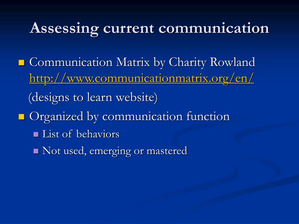 PPT - Communication Assessment Strategies for Individuals with Severe ...