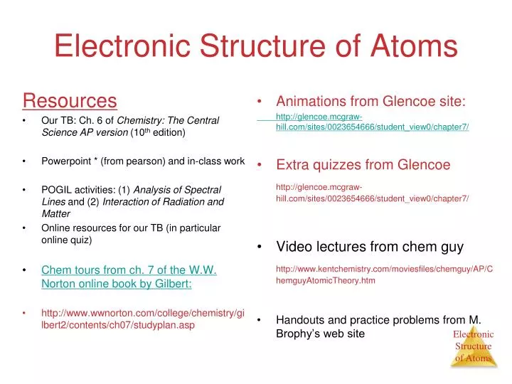 PPT - Electronic Structure of Atoms PowerPoint Presentation, free ...
