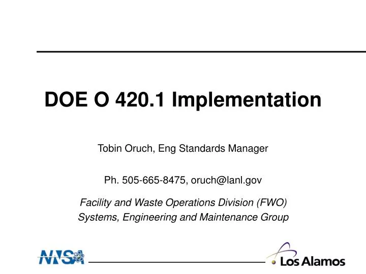 PPT - DOE O 420.1 Implementation PowerPoint Presentation, free download ...