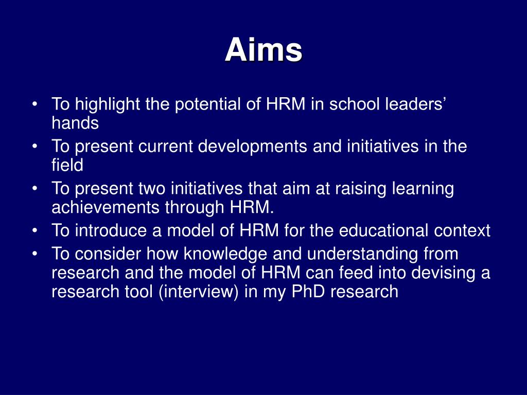 PPT - The Role of School Leaders’ Human Resources Management (HRM) in ...