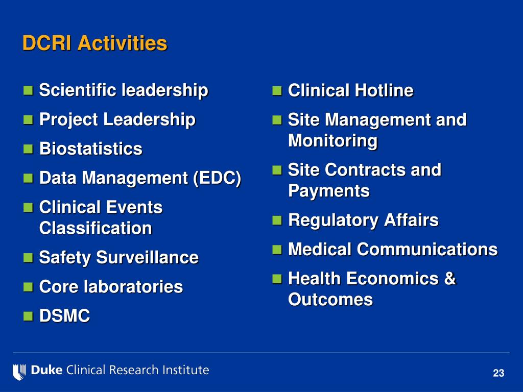 PPT - The Duke Clinical Research Institute: An Academic Research ...
