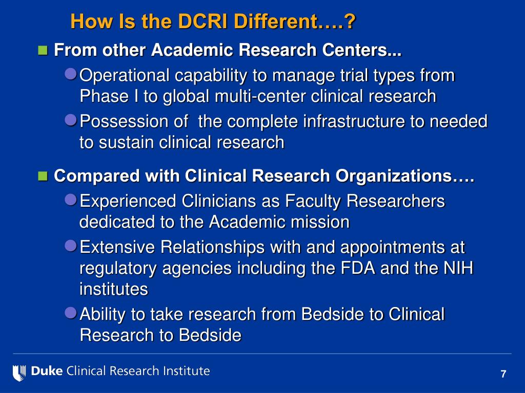 PPT - The Duke Clinical Research Institute: An Academic Research ...