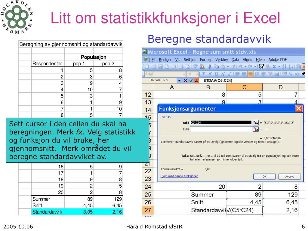 PPT - Om normalfordeling og bruk av standardavvik for å analysere om ...