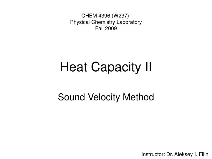 PPT - Heat Capacity II PowerPoint Presentation, free download - ID:429369