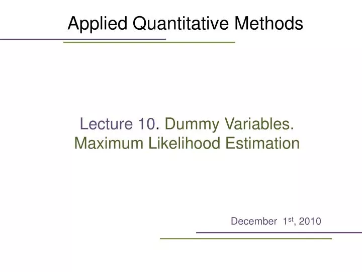 PPT - Applied Quantitative Methods PowerPoint Presentation, free ...