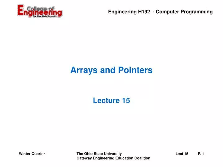 PPT - Arrays and Pointers PowerPoint Presentation, free download - ID ...